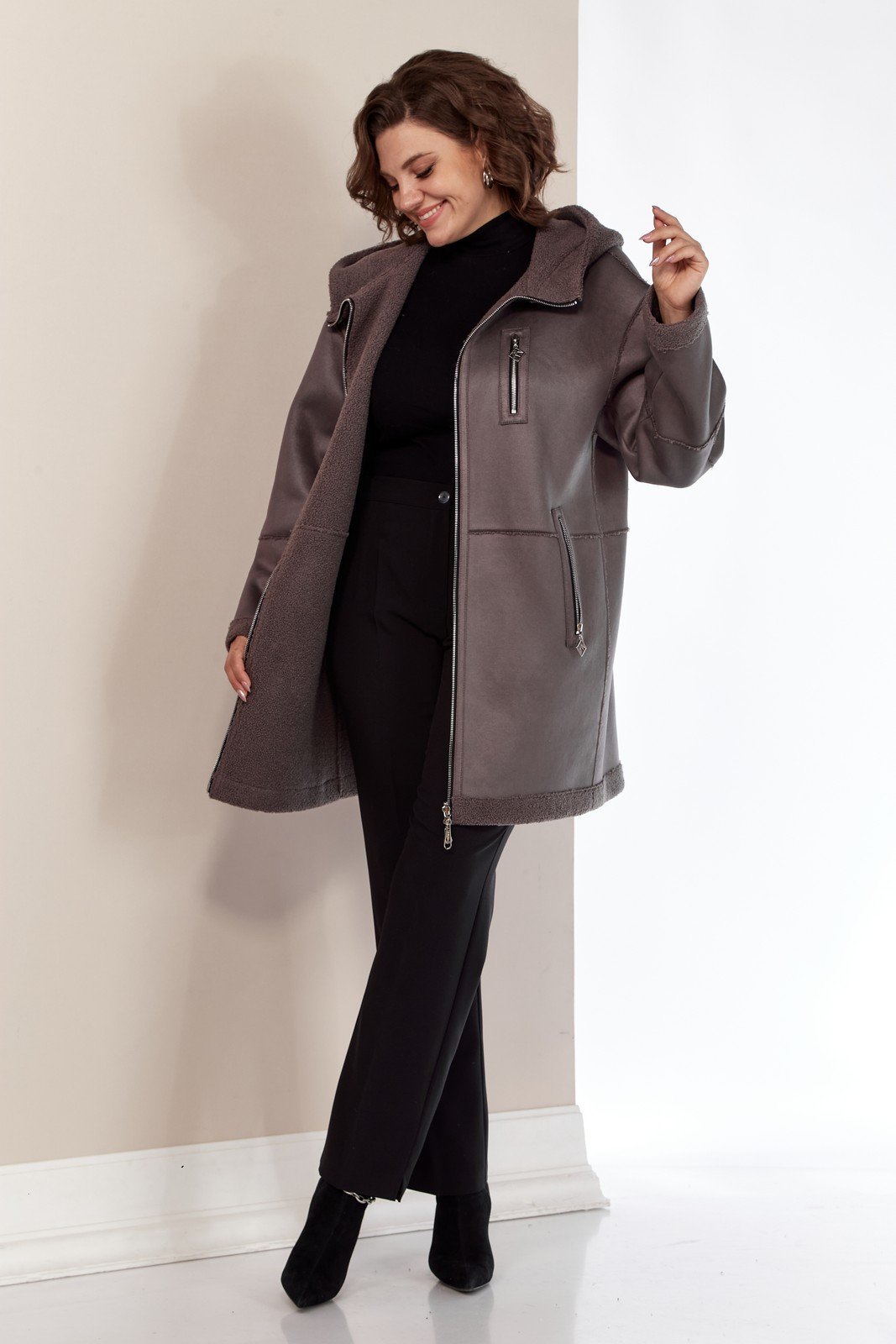 Куртка 2154 сливовый Shetti купить в интернет магазине Велесмода